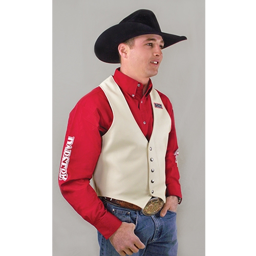 Custom Embroidery Fitted Leather Bareback Riding Vest